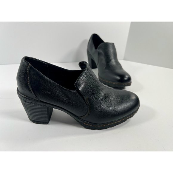 boc | Shoes | Boc Womens Born Concept Ankle Boot Heel Black Leather ...